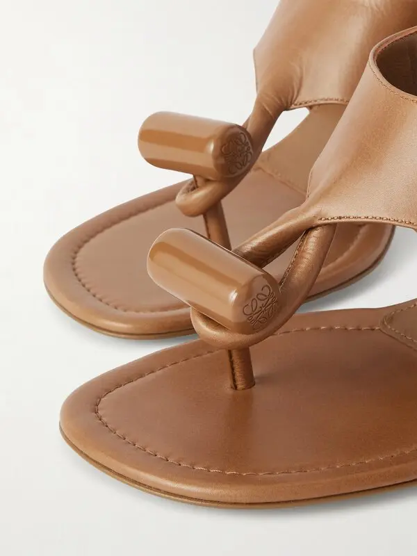 Loewe Toggle Leather Sandals - Brown