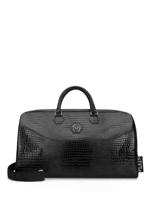 Philipp Plein Crocodile-print Weekend Bag - Black