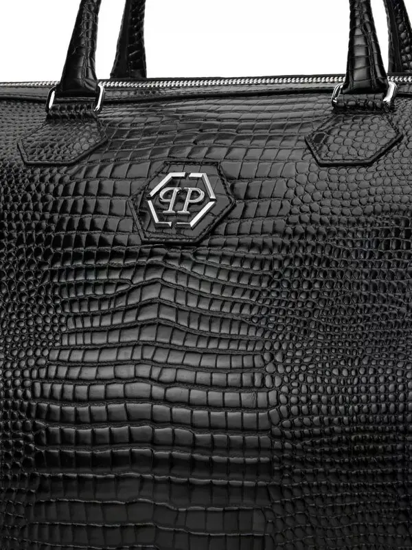 Philipp Plein Crocodile-print Weekend Bag