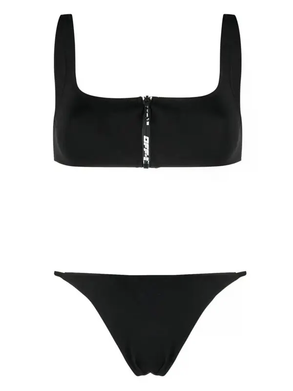 Off-White Zipped Logo-print Bikini