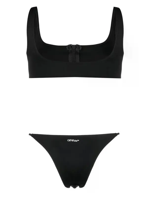 Off-White Zipped Logo-print Bikini