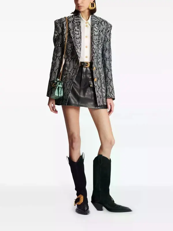 Balmain Snakeskin-print Two-button Blazer