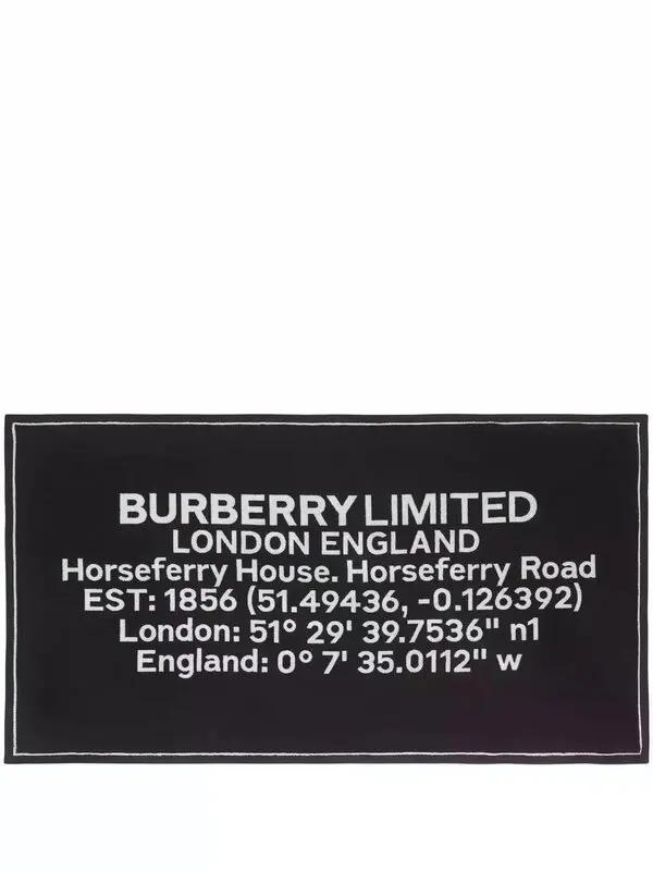 Burberry Horseferry-print Jacquard Cotton Bath Towel - Black