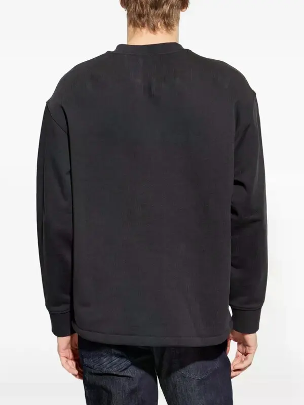 Emporio Armani Graphic-print Drawstring Sweatshirt - Black