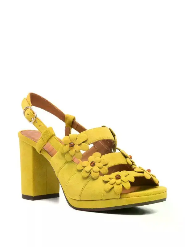 Chie Mihara Flower Perli Leather Sandals