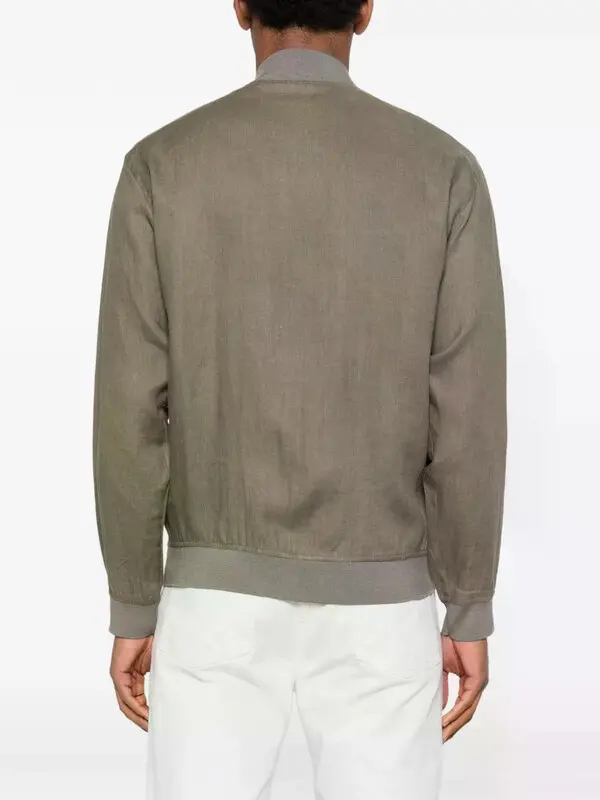 Kiton Zipped Long-sleeve Bomber Jacket - Green
