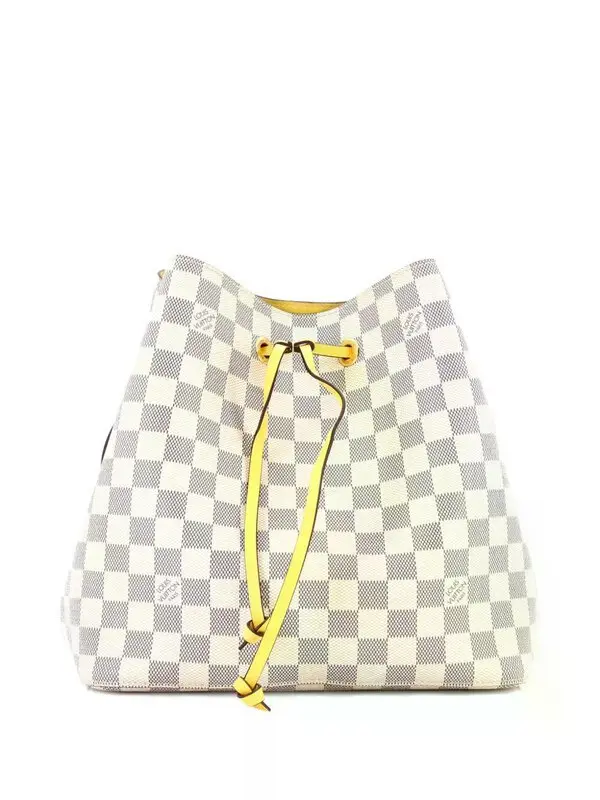 LOUIS VUITTON Néonoé Mm Damier Azur Bucket Bag - White