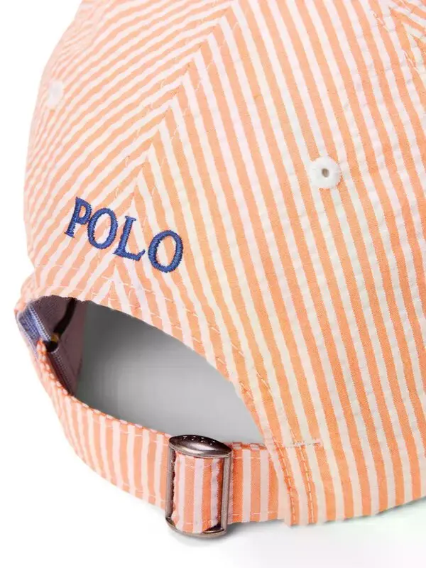 Polo Ralph Lauren Seersucker Striped Ball Cap - Orange