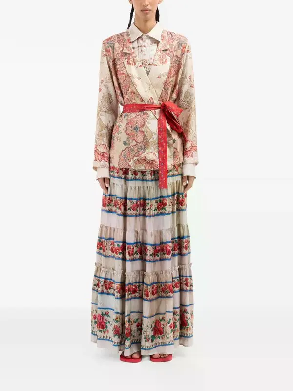 PIERRE-LOUIS MASCIA Floral-patterned Sash Jacket