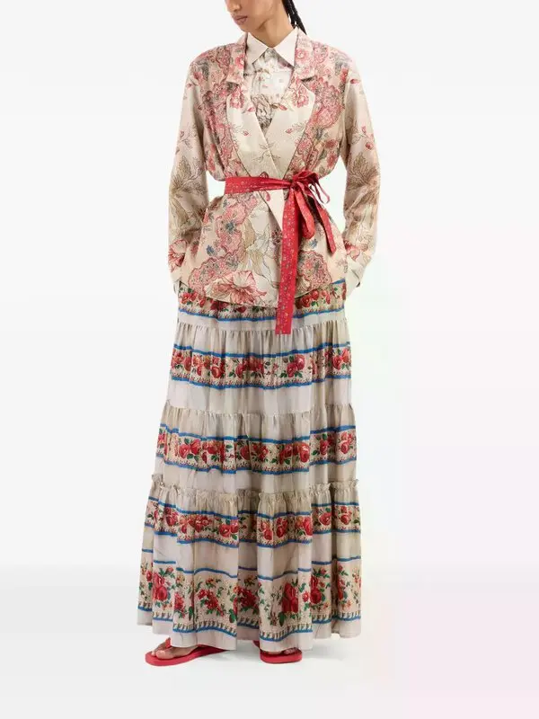 PIERRE-LOUIS MASCIA Floral-patterned Sash Jacket