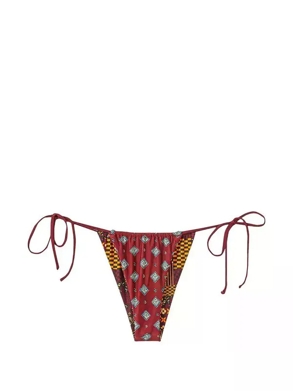 Kith Tova Mix-print Bikini Bottoms - Red