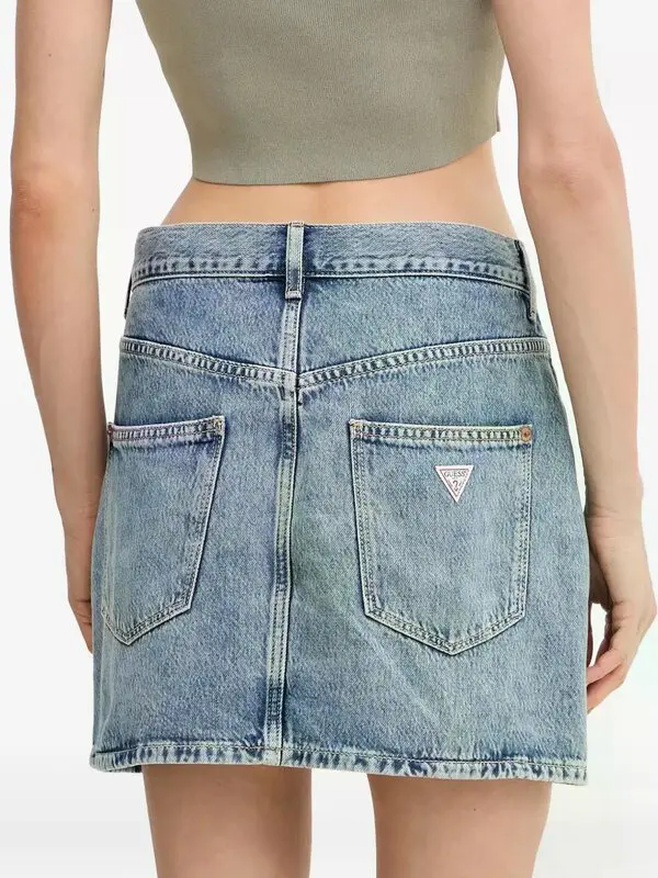 Guess Logo Patch Denim Skirt