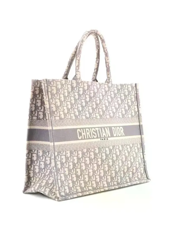 Dior Book Oblique Canvas Large Tote Bag - Grey
