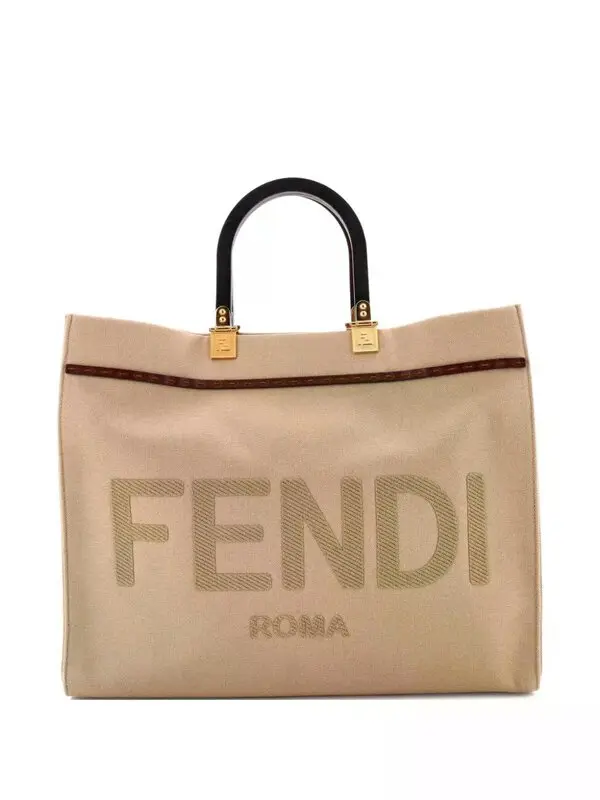 Fendi Sunshine Shopper Medium Tote Bag - Neutrals