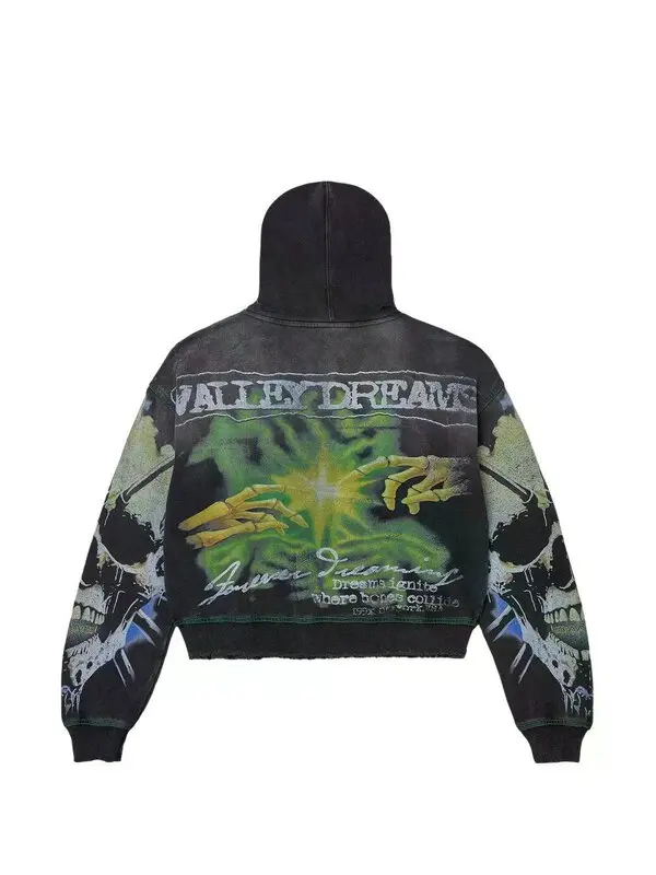 VALE FOREVER Graphic Print Zip-up Hoodie