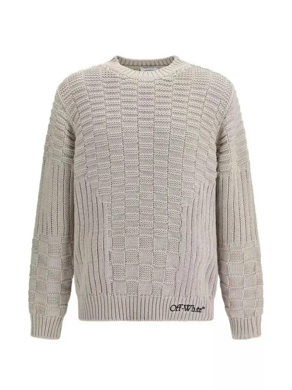 Off-White Arrow 3d Stitch Knit Crewneck - Grey