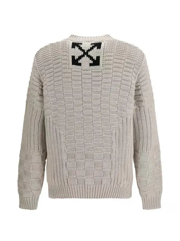 Off-White Arrow 3d Stitch Knit Crewneck - Grey