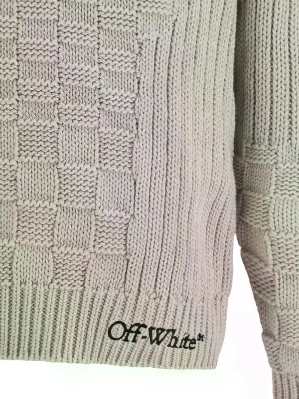 Off-White Arrow 3d Stitch Knit Crewneck - Grey
