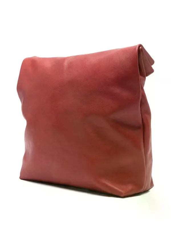 CORTANA Roll-top Leather Clutch - Red