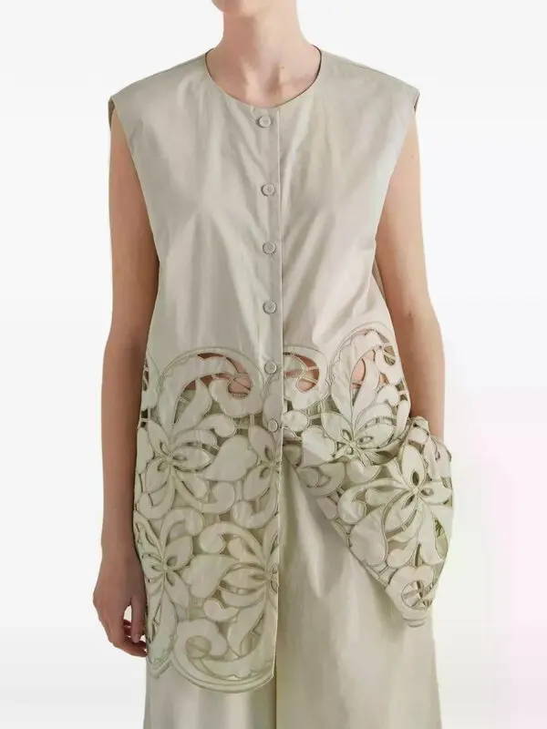 MEIMEIJ Floral Cut-out Blouse