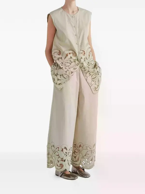 MEIMEIJ Floral Cut-out Blouse