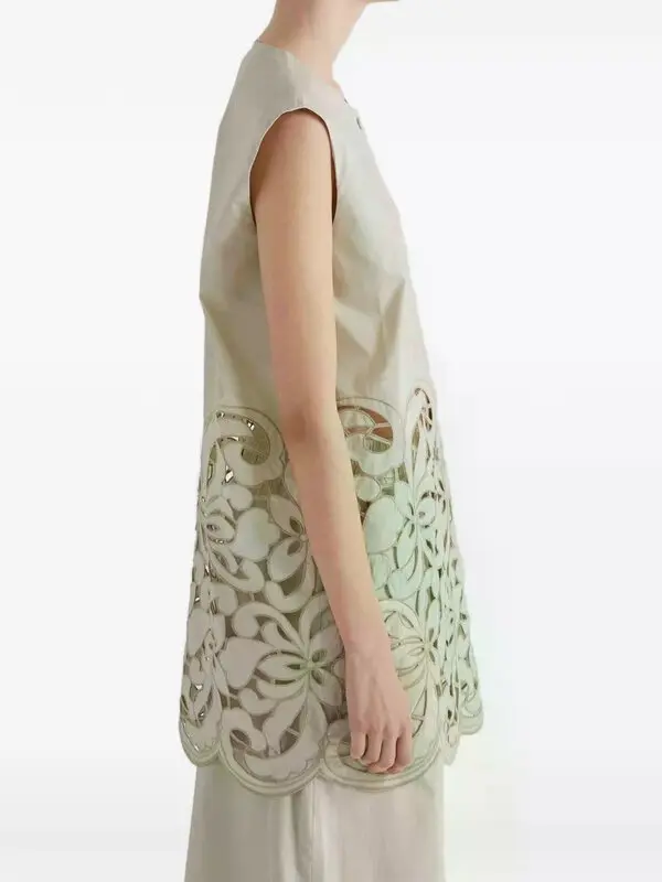 MEIMEIJ Floral Cut-out Blouse