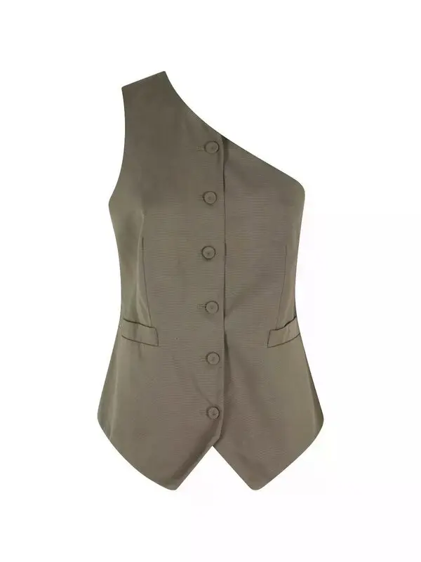 Federica Tosi Buttoned One-shoulder Gilet - Neutrals