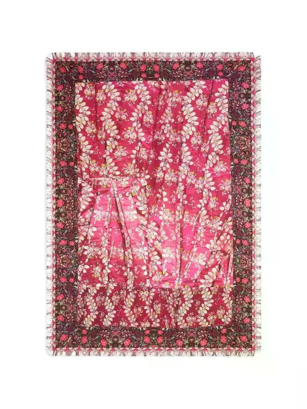 PIERRE-LOUIS MASCIA Aloeuw Floral-print Fringed Silk Scarf - Pink