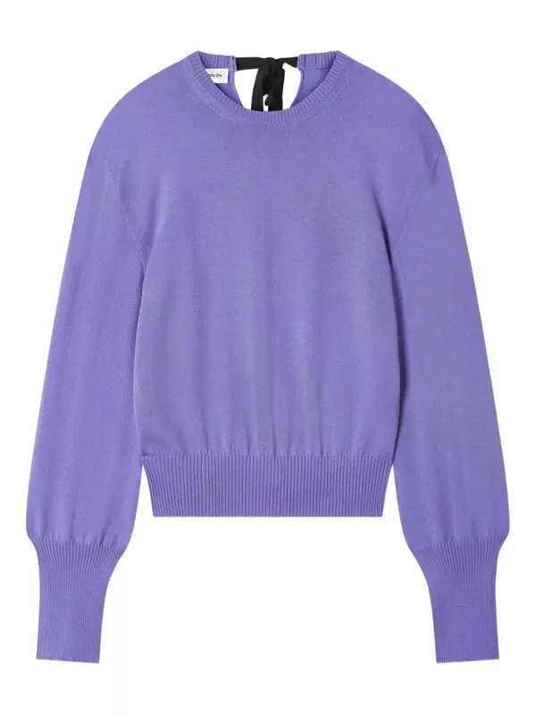 LANVIN Ribbon-detail Sweater - Purple