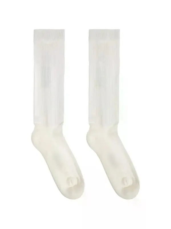 Rick Owens Ribbed Knee-high Socks - White