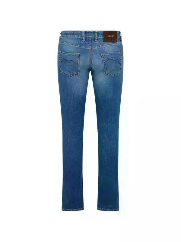 MOORER Five-pocket Straight-leg Jeans - Blue