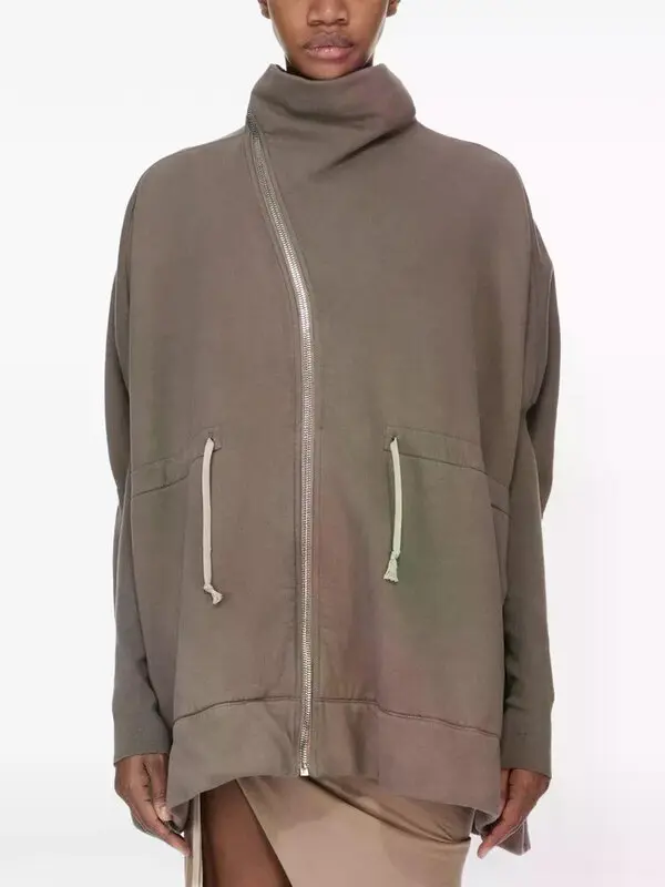 Rick Owens Cotton Zip Sweater - Grey