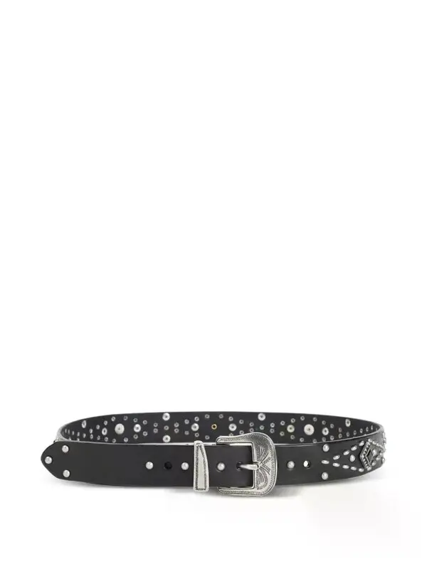 GOLDEN GOOSE Embellished Buckle Belt - Black