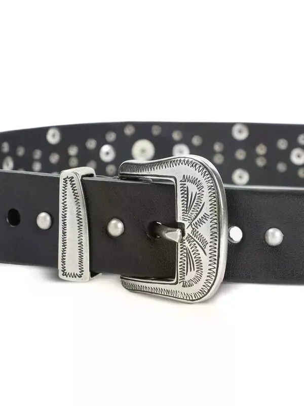 GOLDEN GOOSE Embellished Buckle Belt - Black