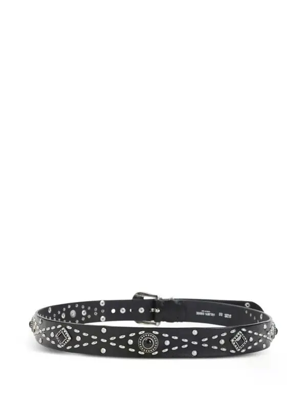 GOLDEN GOOSE Embellished Buckle Belt - Black