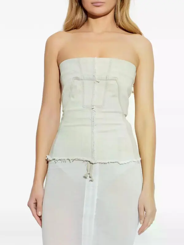 Rick Owens Raw-edge Bandeau Top - Neutrals