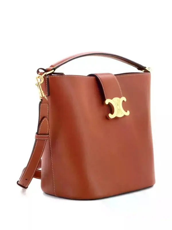 Celine Louise Leather Medium Bucket Bag - Brown
