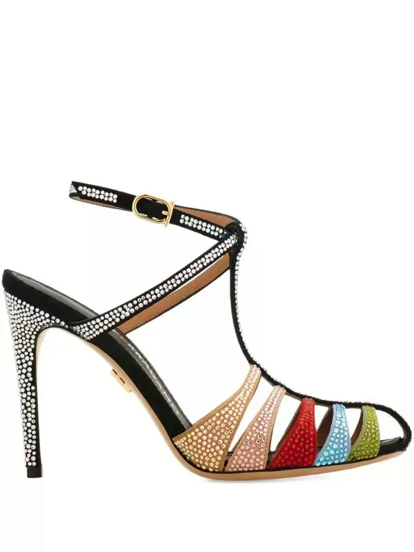 FERRAGAMO 90mm Crystal-embellished Caged Sandals - Black