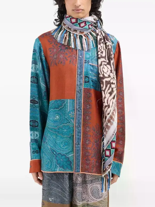 PIERRE-LOUIS MASCIA Aloeuw Geometric Animal-print Fringed Scarf - Neutrals
