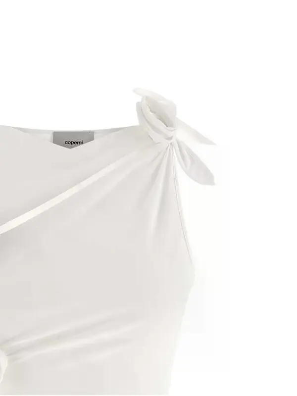 Coperni Flower Asymmetric Dress - White