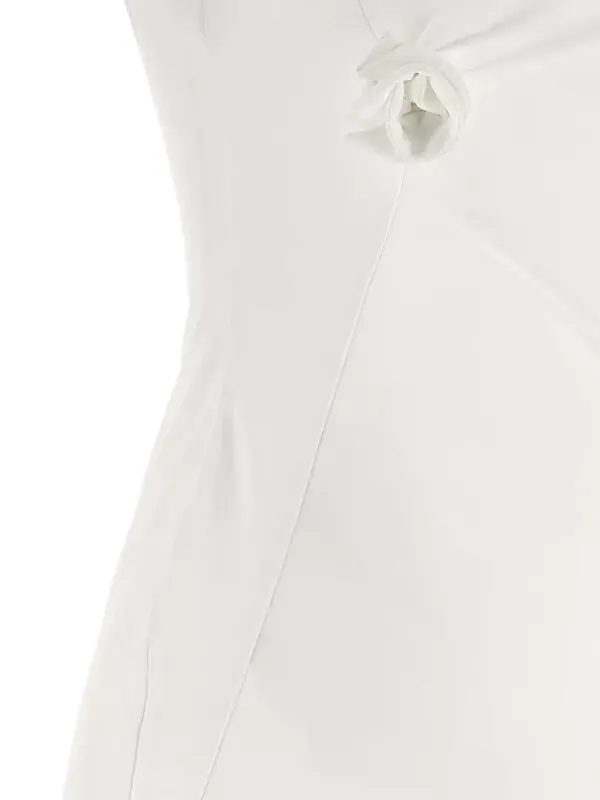 Coperni Flower Asymmetric Dress - White