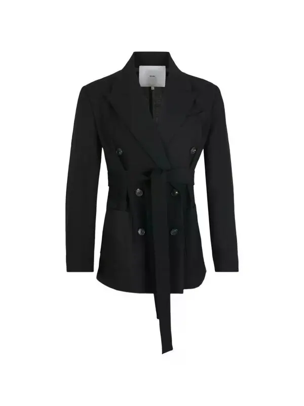 SETCHU Belted Double-breasted Blazer - Black