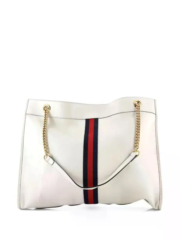 Gucci Rajah Chain Leather Large Tote Bag - Neutrals