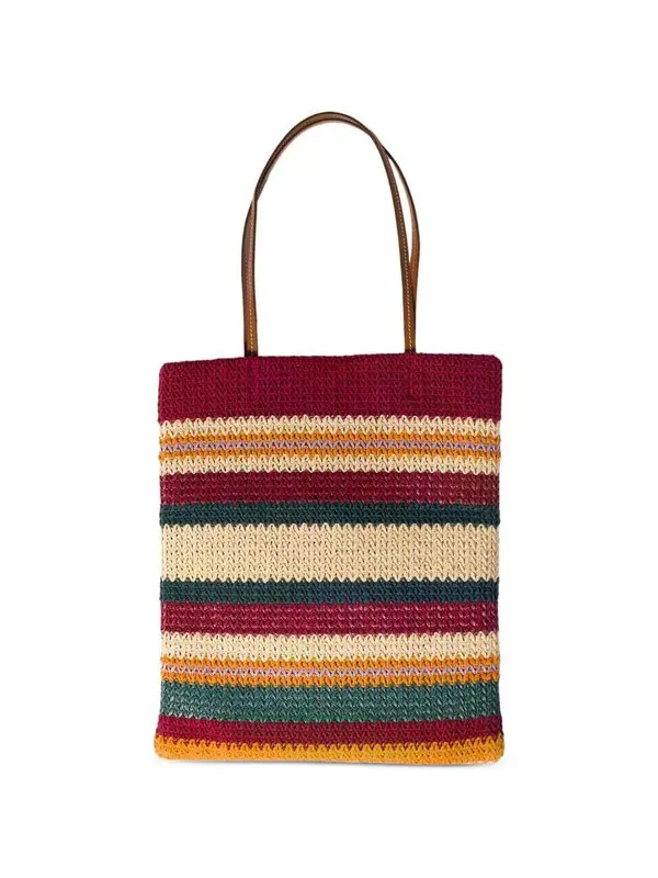 Miu Miu Raffia-effect Woven Tote Bag - Red