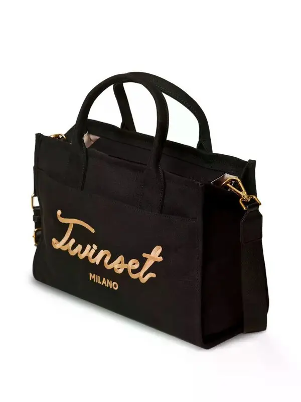 TWINSET Canvas Shopper Bag With Logo