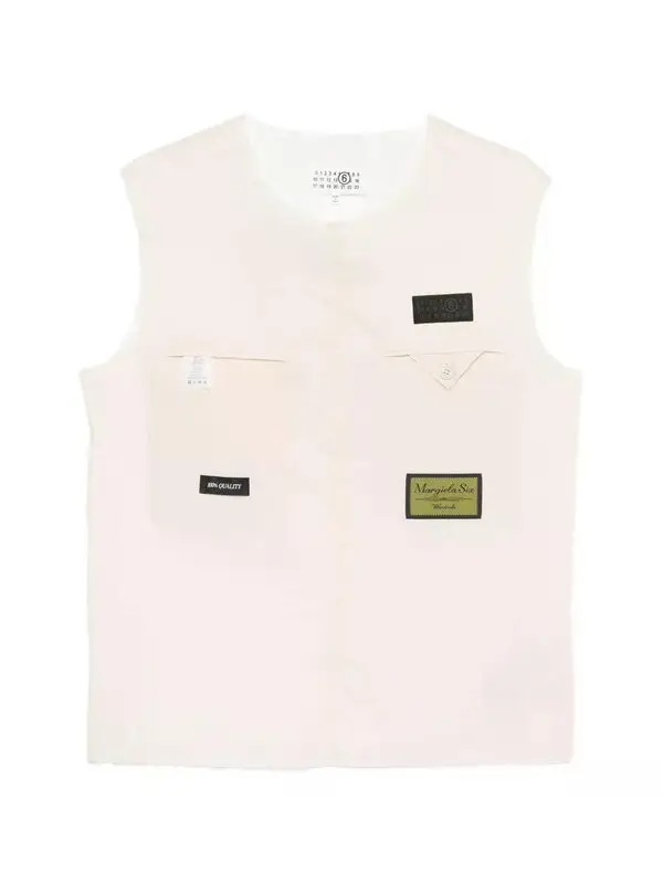 MAISON MARGIELA Logo-patch Vest - Neutrals