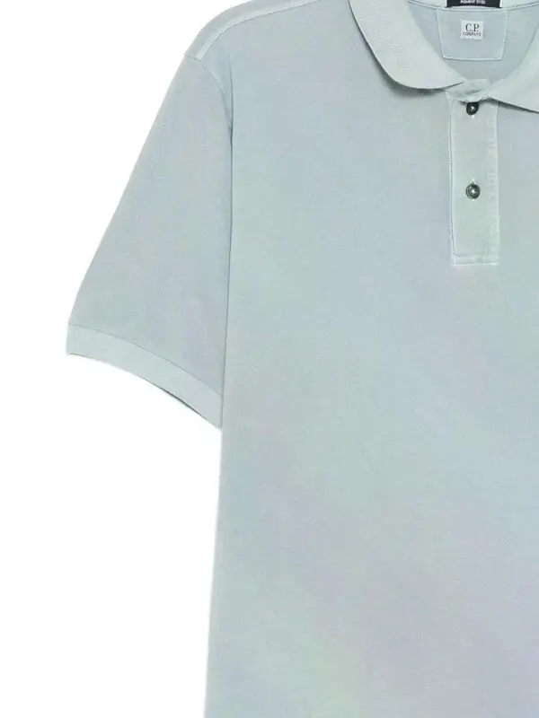 C.P. COMPANY Logo-embroidered Polo Shirt - Blue