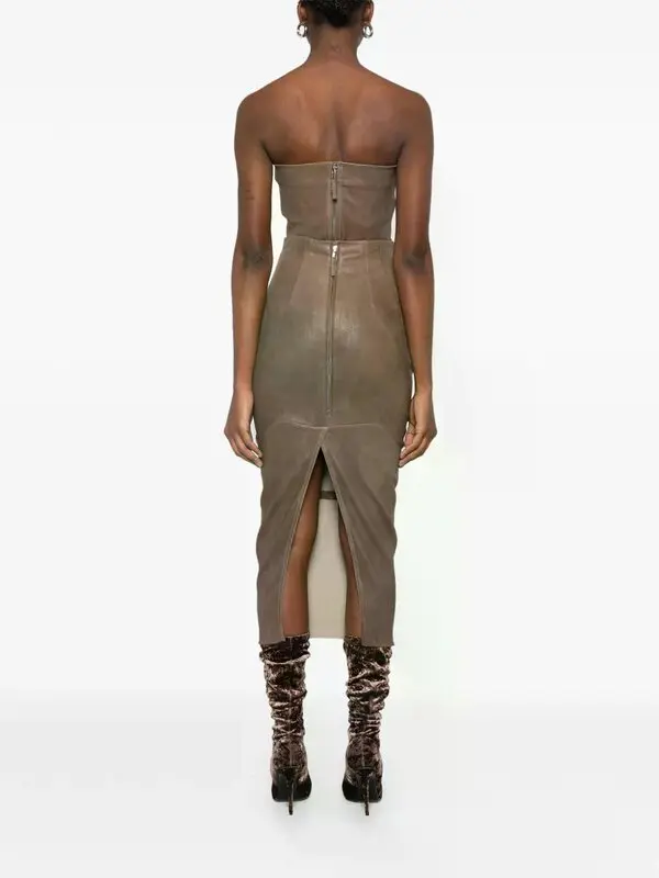 Rick Owens Leather Midi Skirt