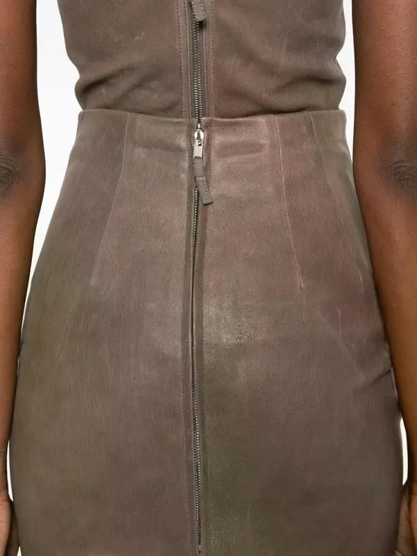 Rick Owens Leather Midi Skirt