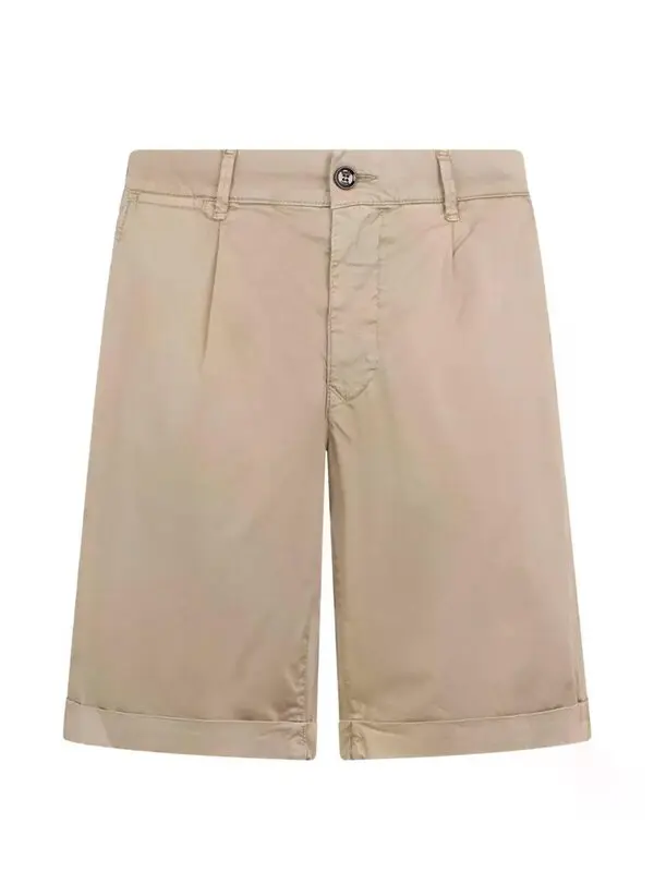 MOORER Cuffed Pleated Shorts - Neutrals